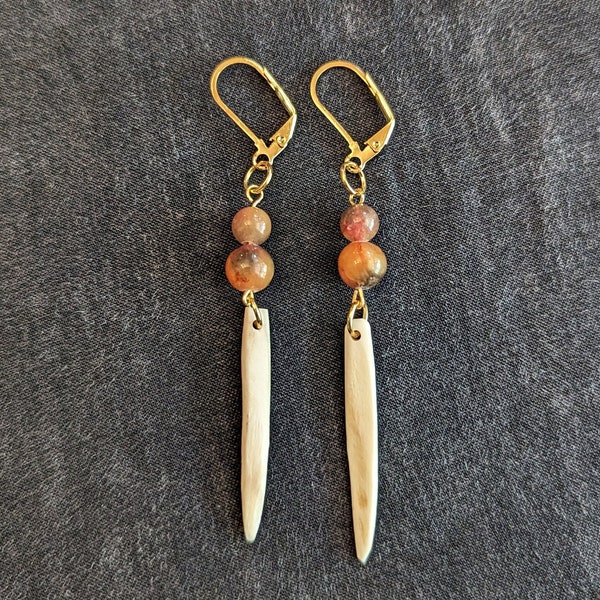 Bone Earrings - Etsy