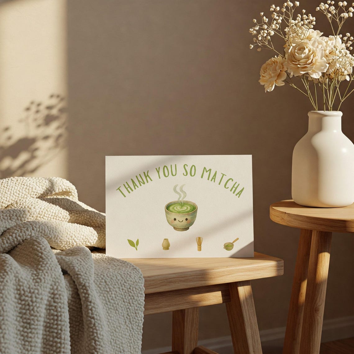 Matcha Thank You Card Template | Green Tea Theme | Editable Canva ...