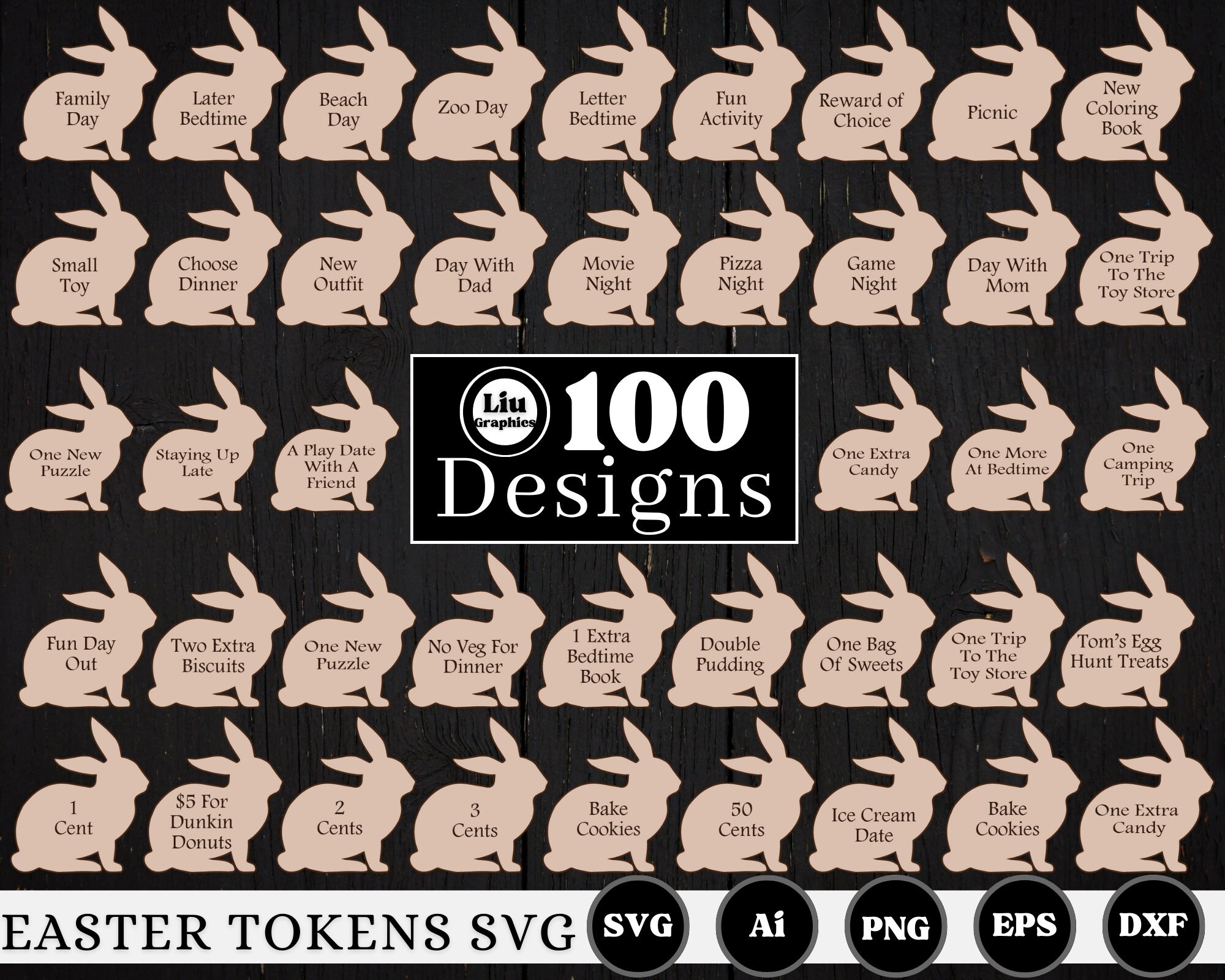 Easter Tokens SVG, Easter Egg Tokens SVG, Redeemable Easter Token Svg ...