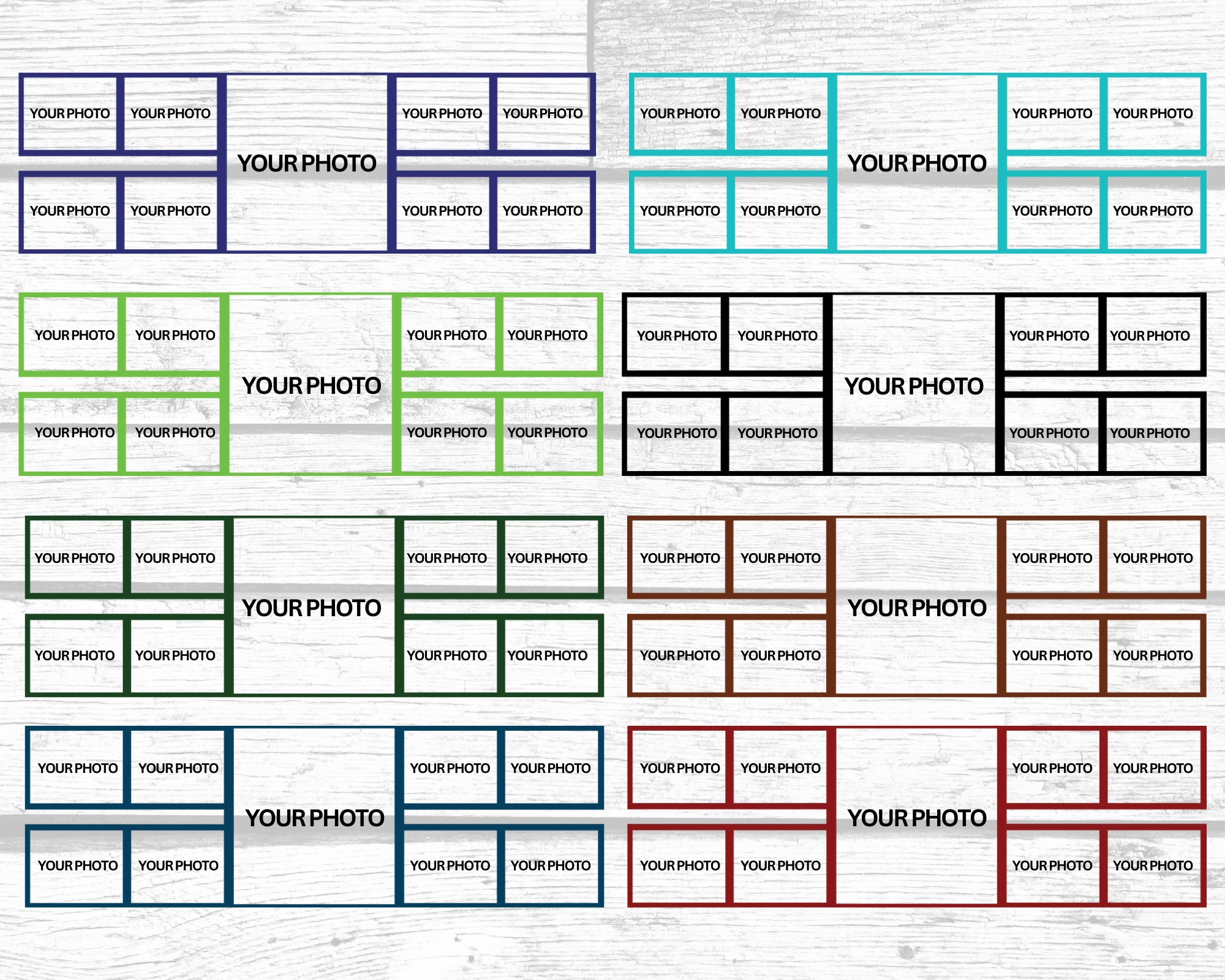 Photo Collage Template for Mug, Family Photo Collage Template, Digital ...