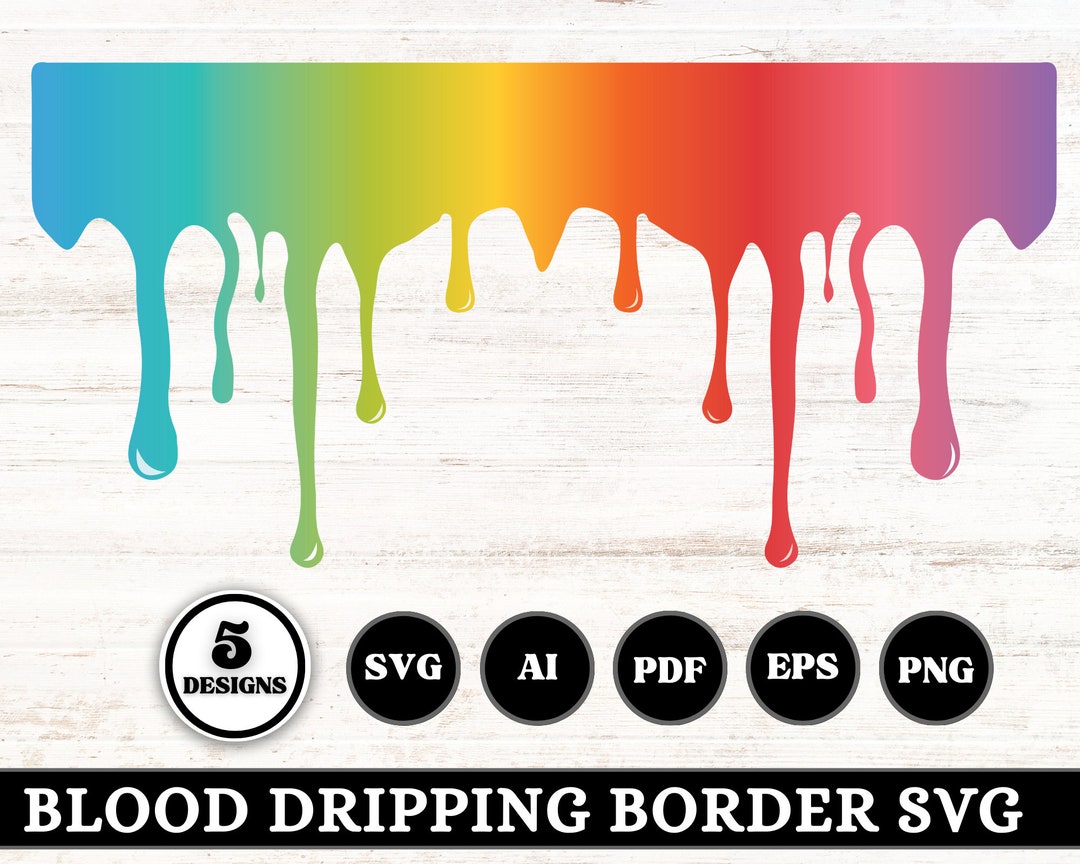 Dripping Borders SVG | Dripping Borders Clipart | Blood Drip Seamless ...
