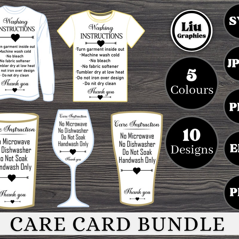 Sublimation Shirt Care Card - Etsy