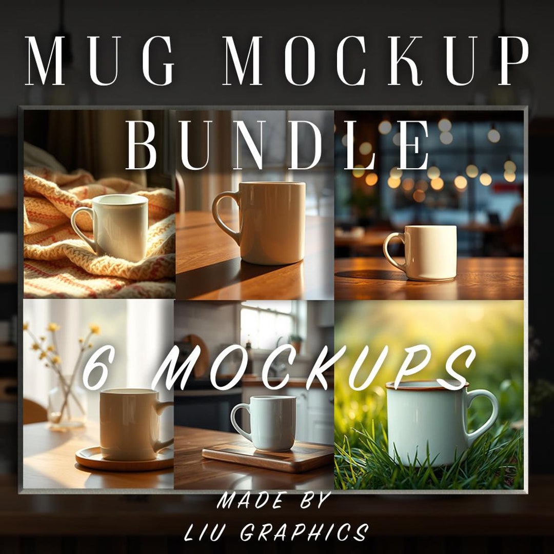 6 Mug Mockups Bundle, Coffee Cup Mock Up, Easy Simple Mug Mockups ...