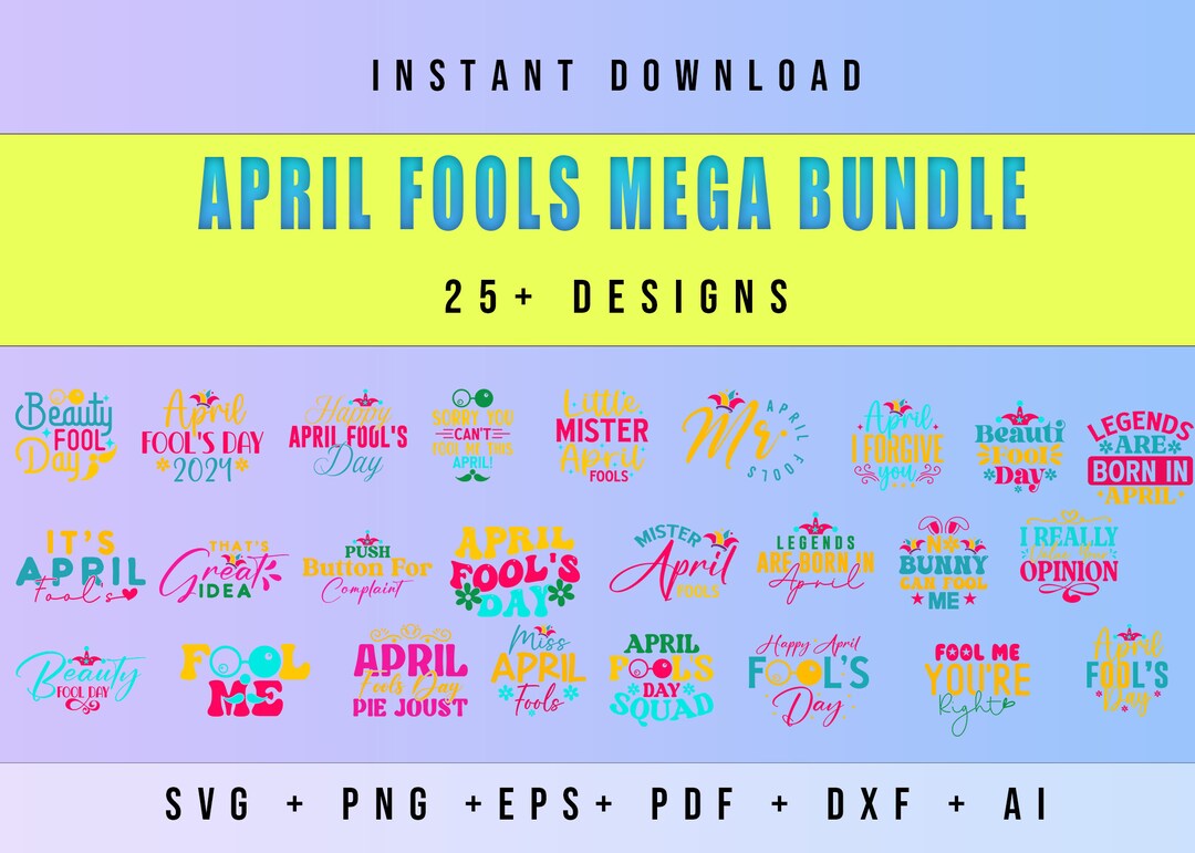 April Fools Mega Bundle, April Fools Bundle, April Fools Svg, Jokes Svg ...