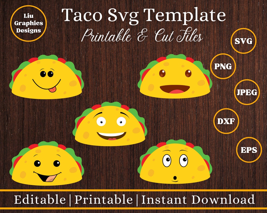Taco Svg Bundle, Taco Party, Funny Svg, Mexican Food Svg, Digital Download, Taco Clipart, Taco ...