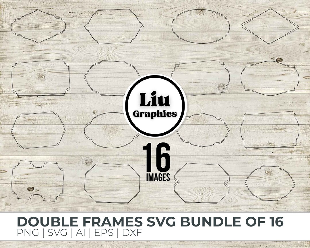 Double Frame Svg, Double Border, Square Frame Bundle, Rectangle, Circle ...