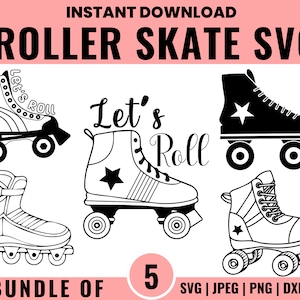 Roller Skate Svg File, Roller Skating Svg, Roller Skate Png, Let's Roll ...