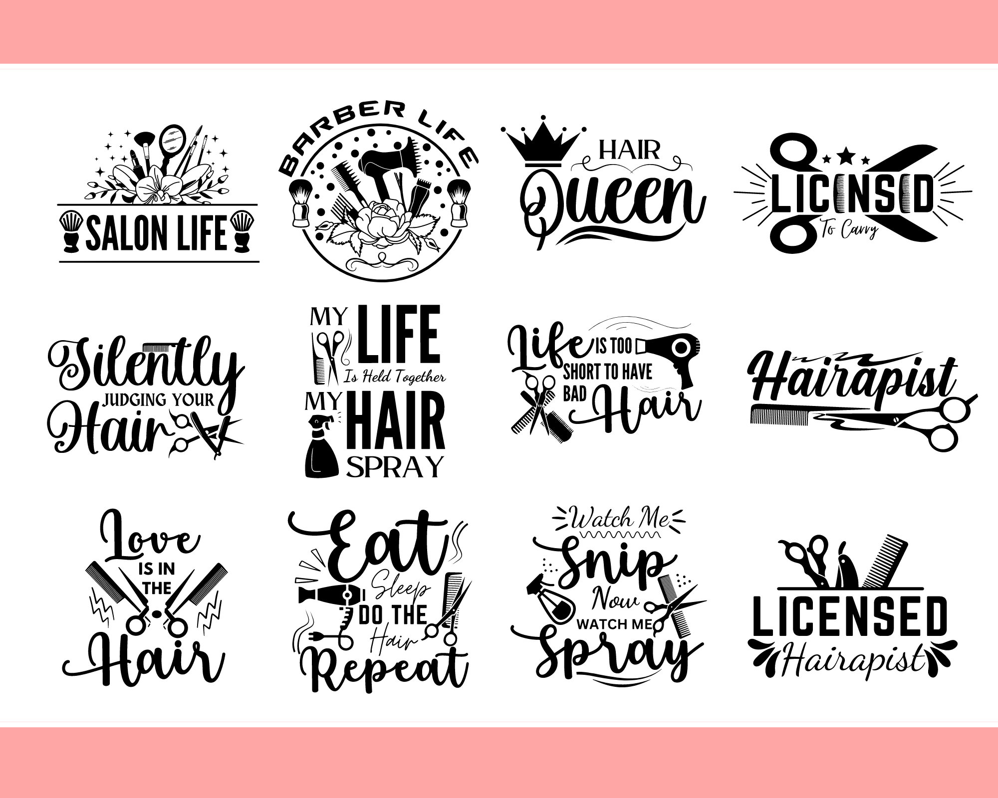 40 Hairdresser Svg Bundle, Hair Stylist Svg, Hair Hustler Svg ...