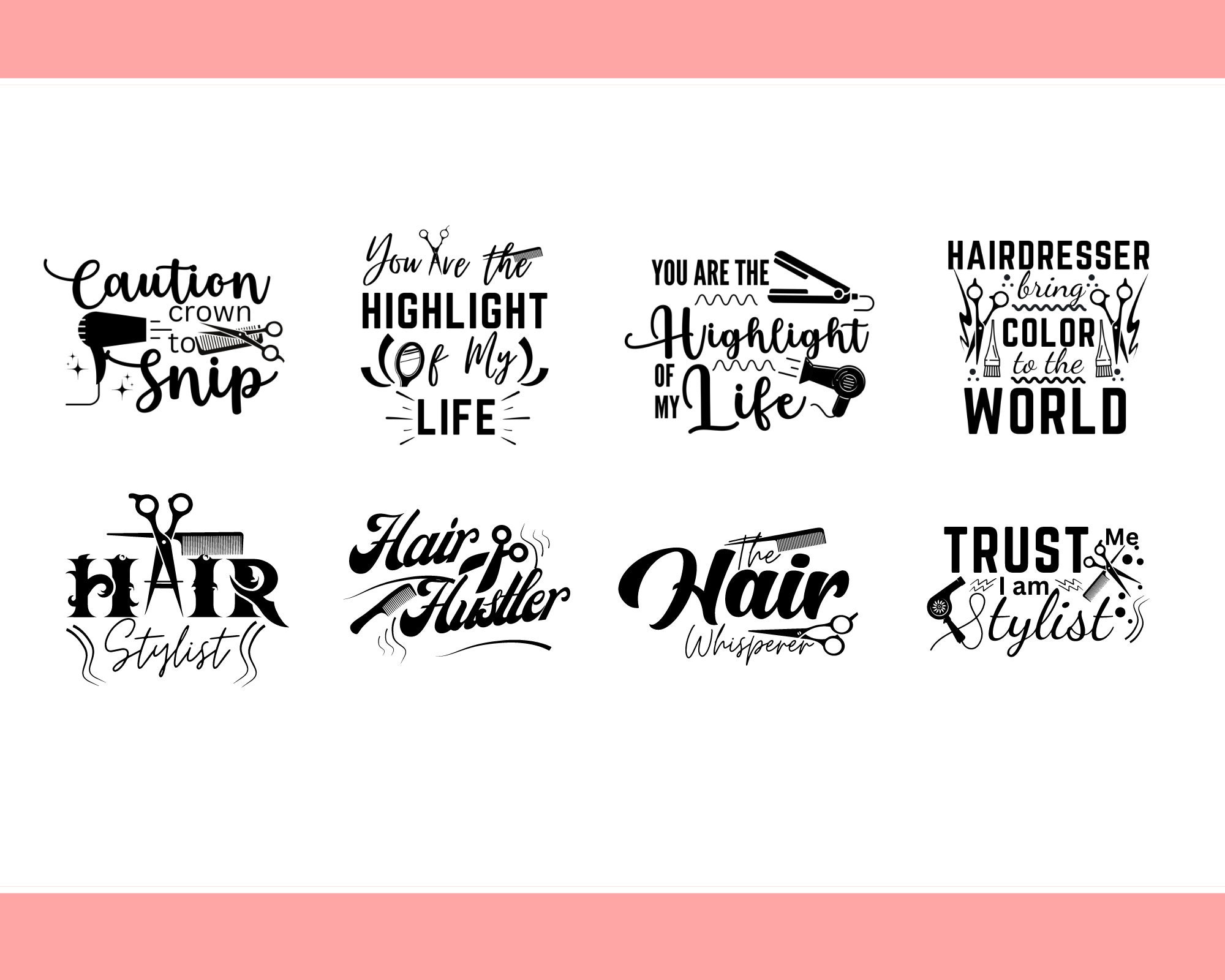 40 Hairdresser Svg Bundle, Hair Stylist Svg, Hair Hustler Svg ...