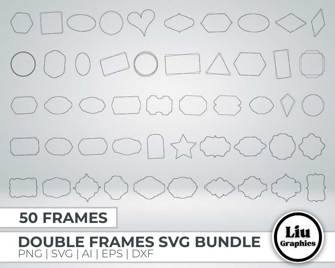 Double Frame Svg, Square Frame Bundle, Circle Frame, Rectangle, Oval ...