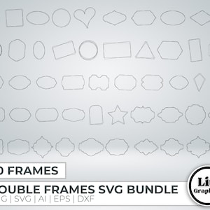 Double Frame Svg, Square Frame Bundle, Circle Frame, Rectangle, Oval ...