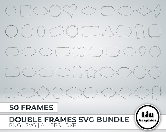 Double Frame SVG, Rectangle, Circle Frame, Square Frame Bundle, Double ...
