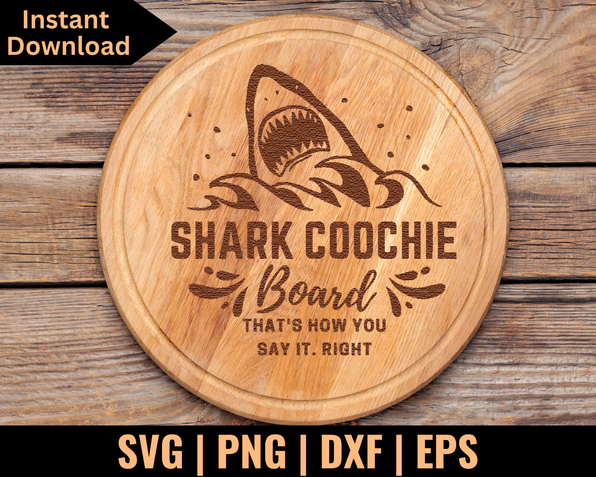 Shark Coochie Board Svg, Cutting Board Svg, Svg Files for Cricut ...