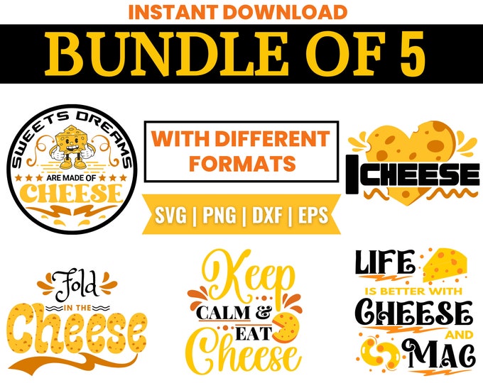Cheese Designs SVG PNG PDF, Clipart, Personal and Commercial Use ...