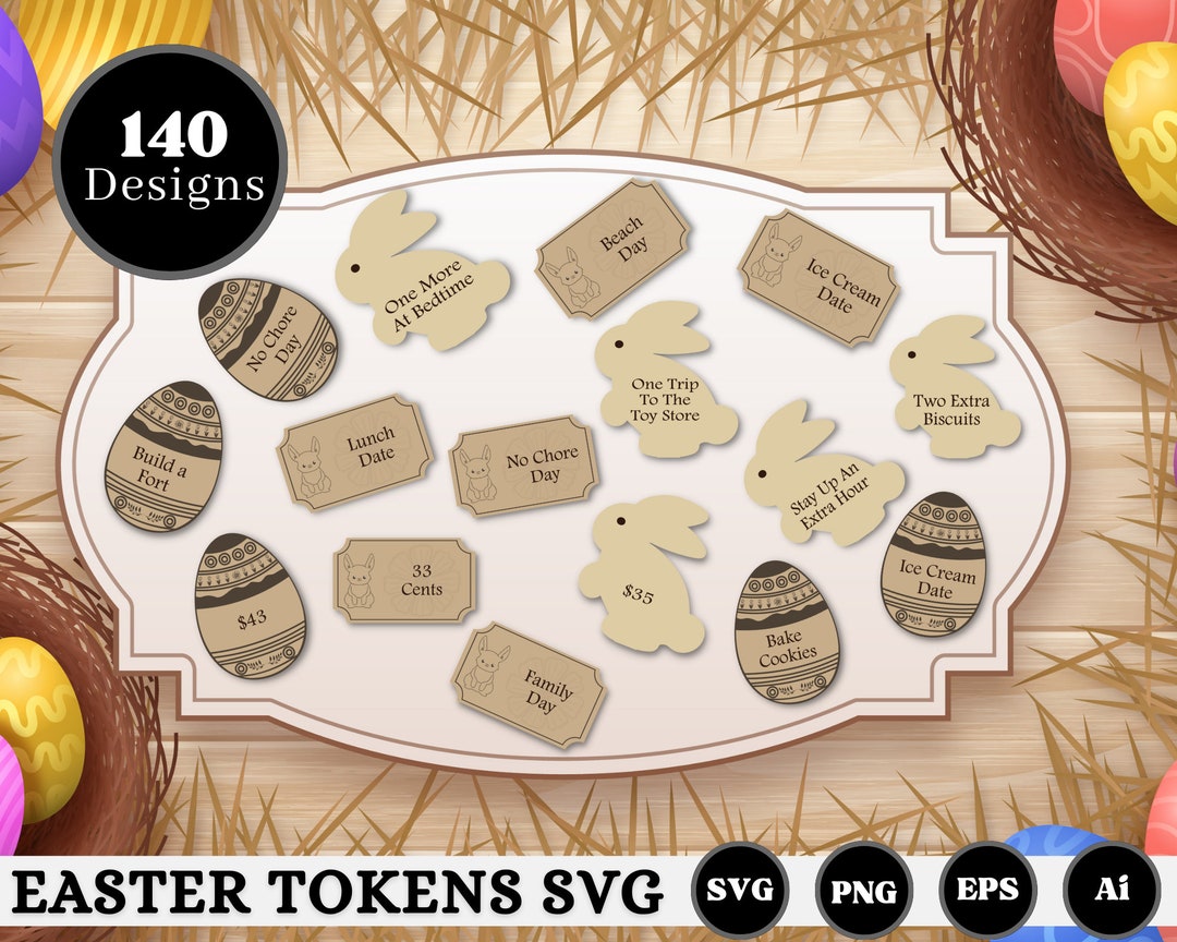 Easter Egg Tokens SVG, Redeemable Easter Token SVG, Easter Tokens SVG ...