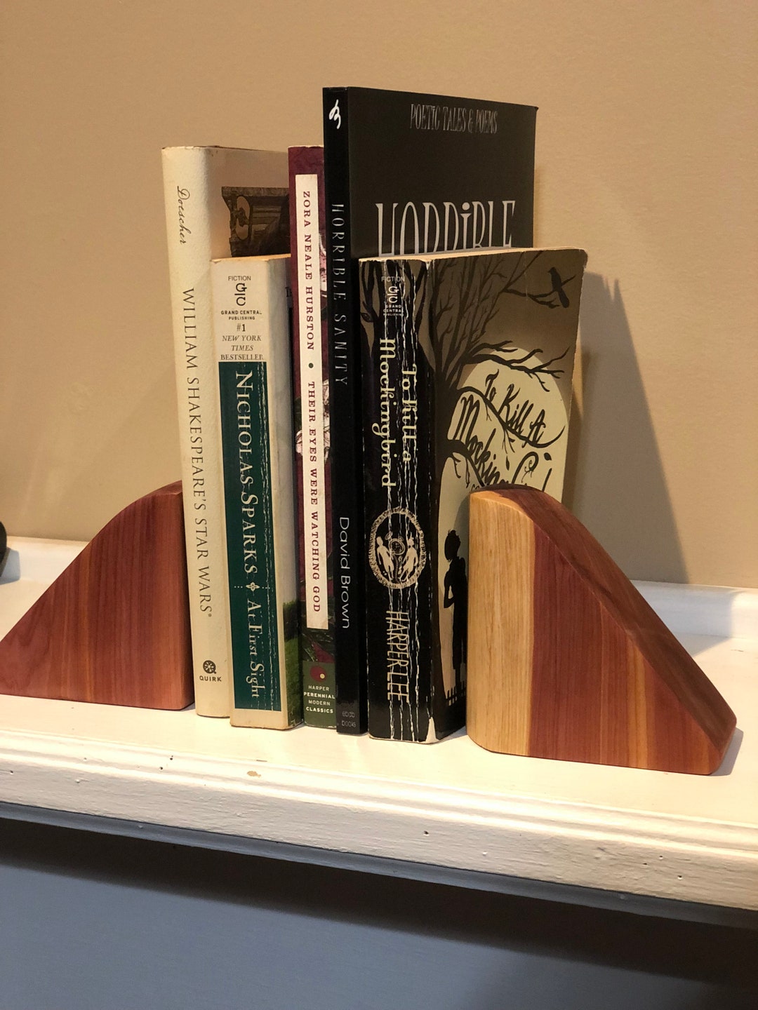 Nature's Embrace: Handmade Red Cedar Bookends by Codiak Woodworking ...
