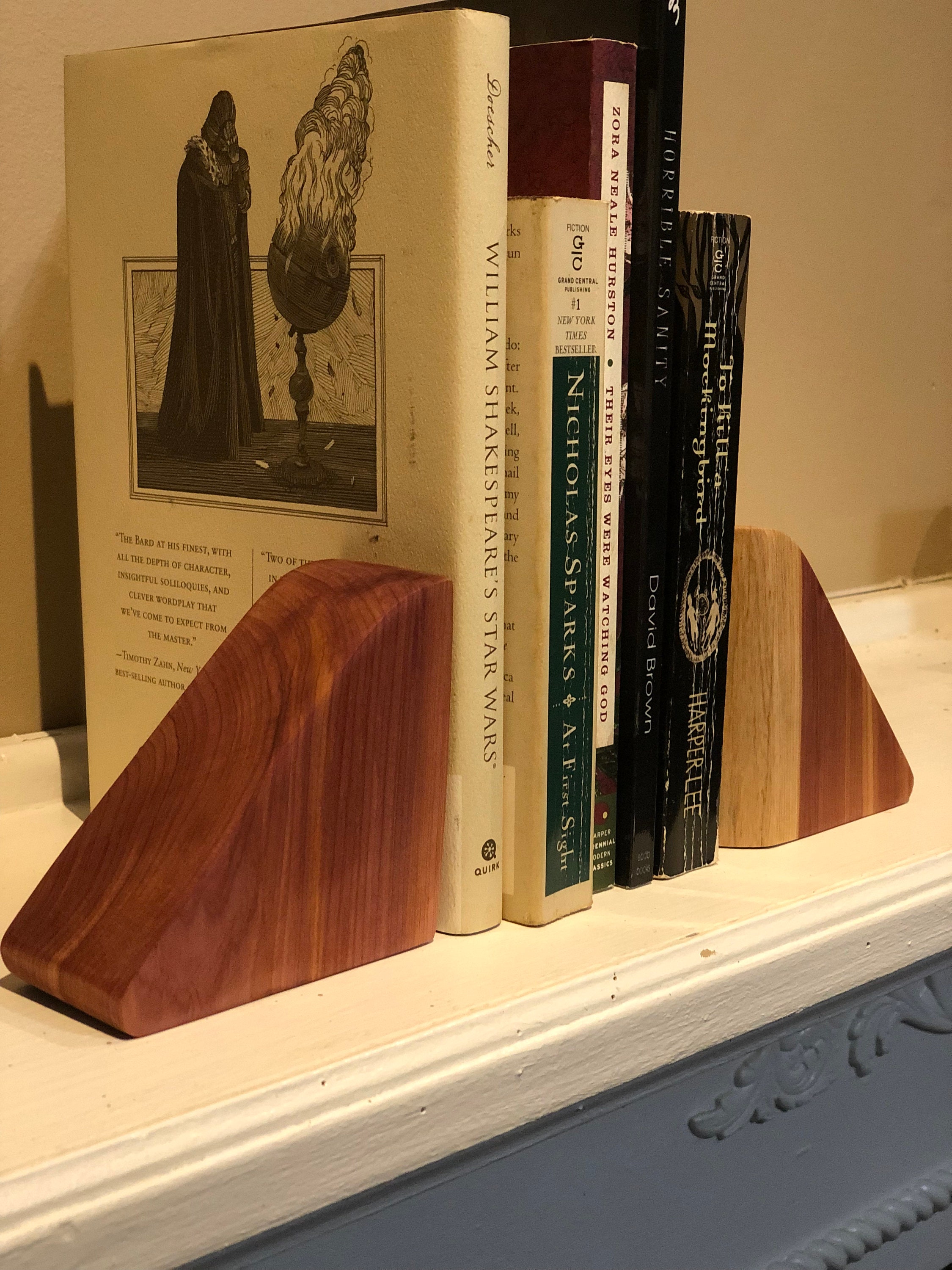 Nature's Embrace: Handmade Red Cedar Bookends by Codiak Woodworking ...