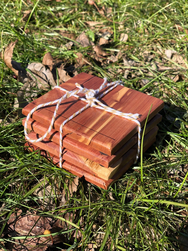 Coasters - Set of 4 - Reclaimed Red Cedar - Handcrafted - Etsy