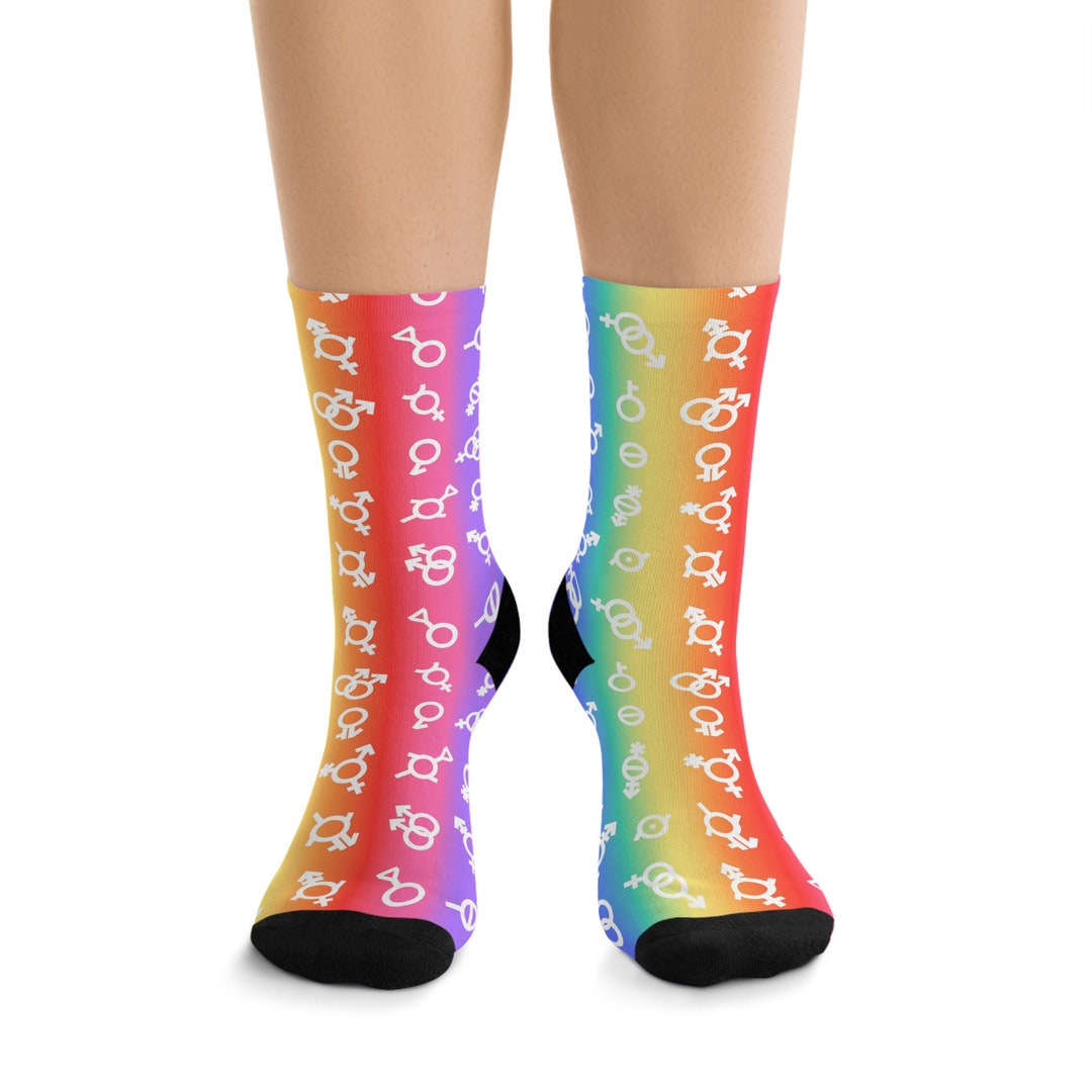 Recycled Poly Socks Pride Flag LGBT Gender, Bi Gender ,asexual, Lesbian ...