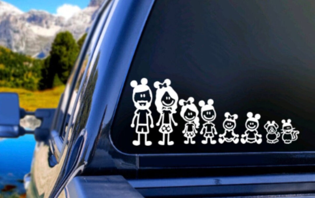 Disney Stick Figure Family Car Decal | Disney Family | Disney Parks ...
