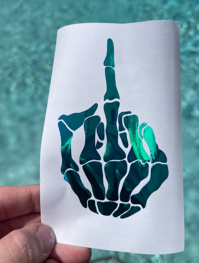 Skull Hand Middle Finger Skull Hand Vinyl Decal Sticker - Etsy