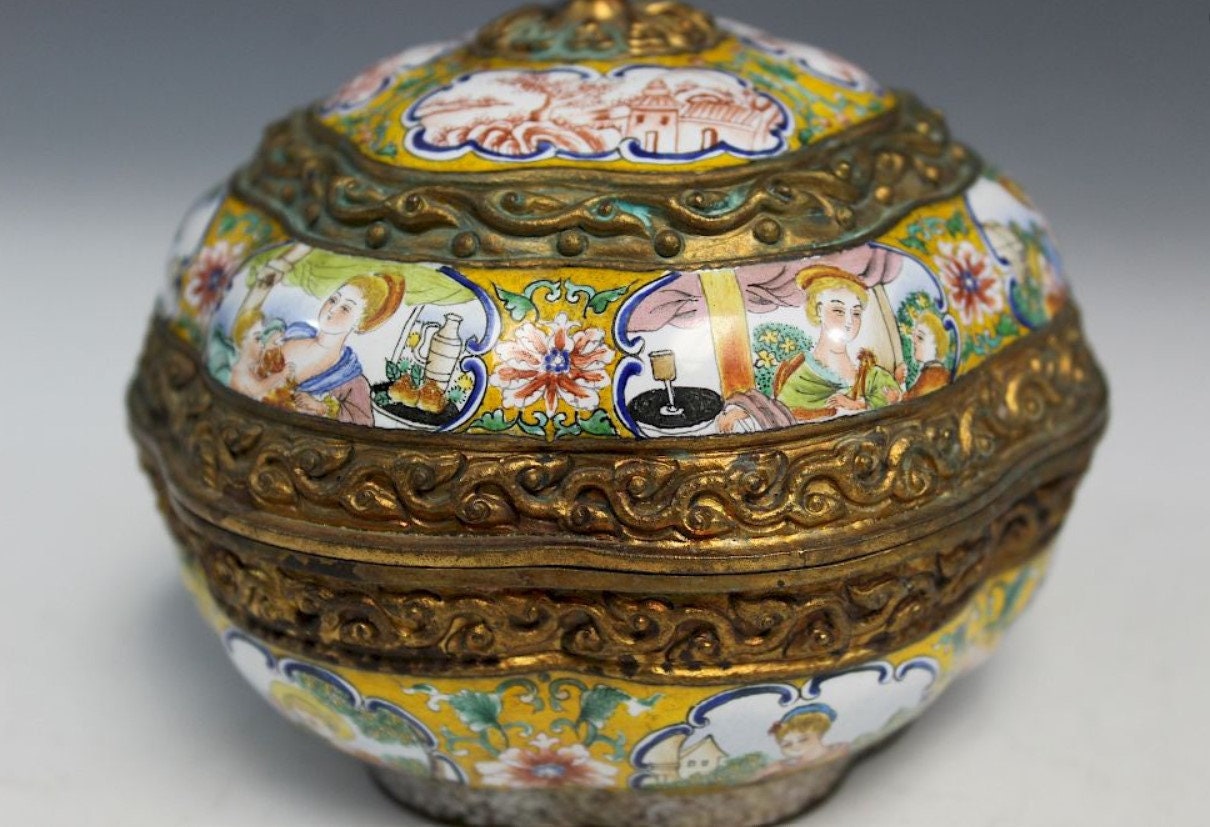 Chinese Qing Enamel Box - Etsy