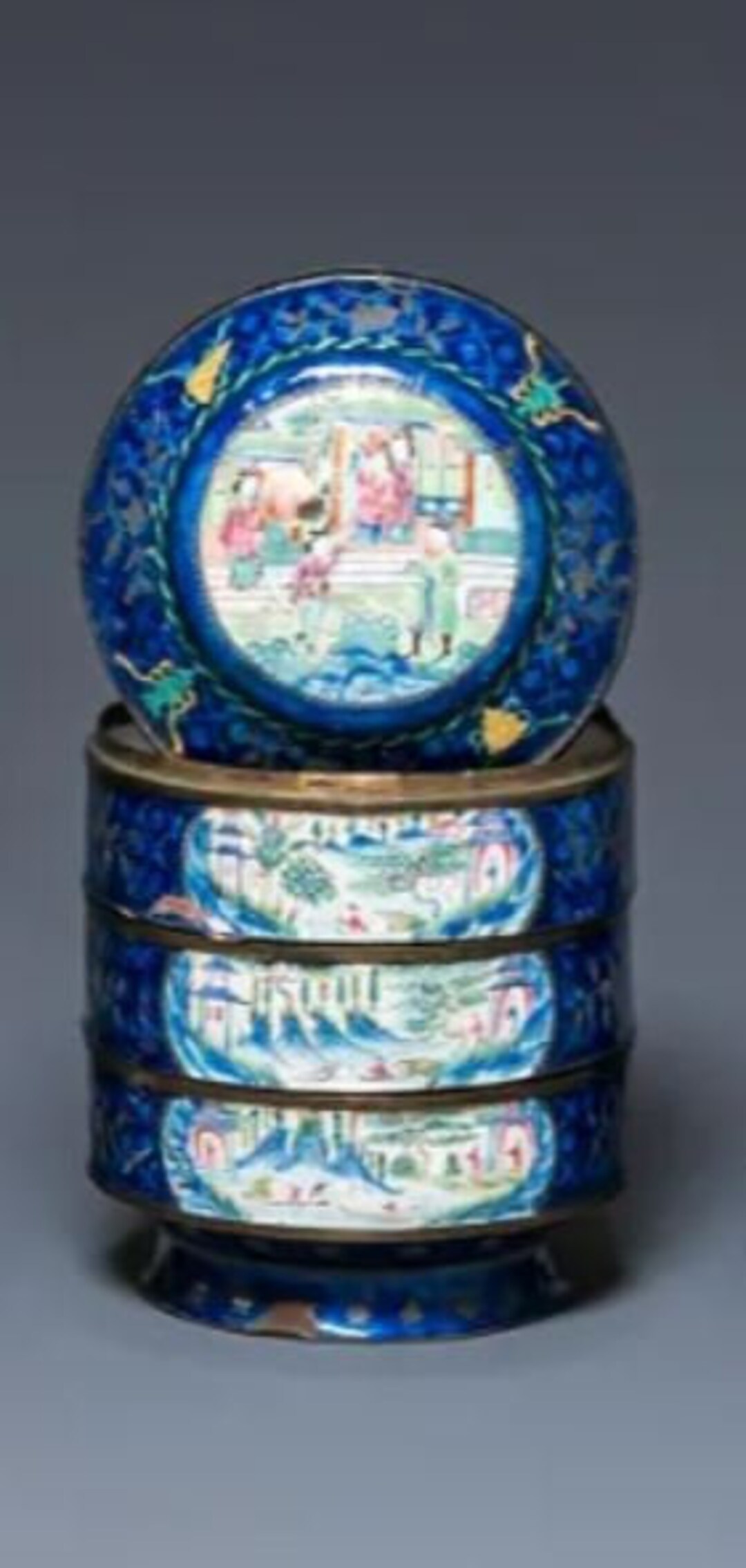Antique Chinese Enamel Stacking Box - Etsy