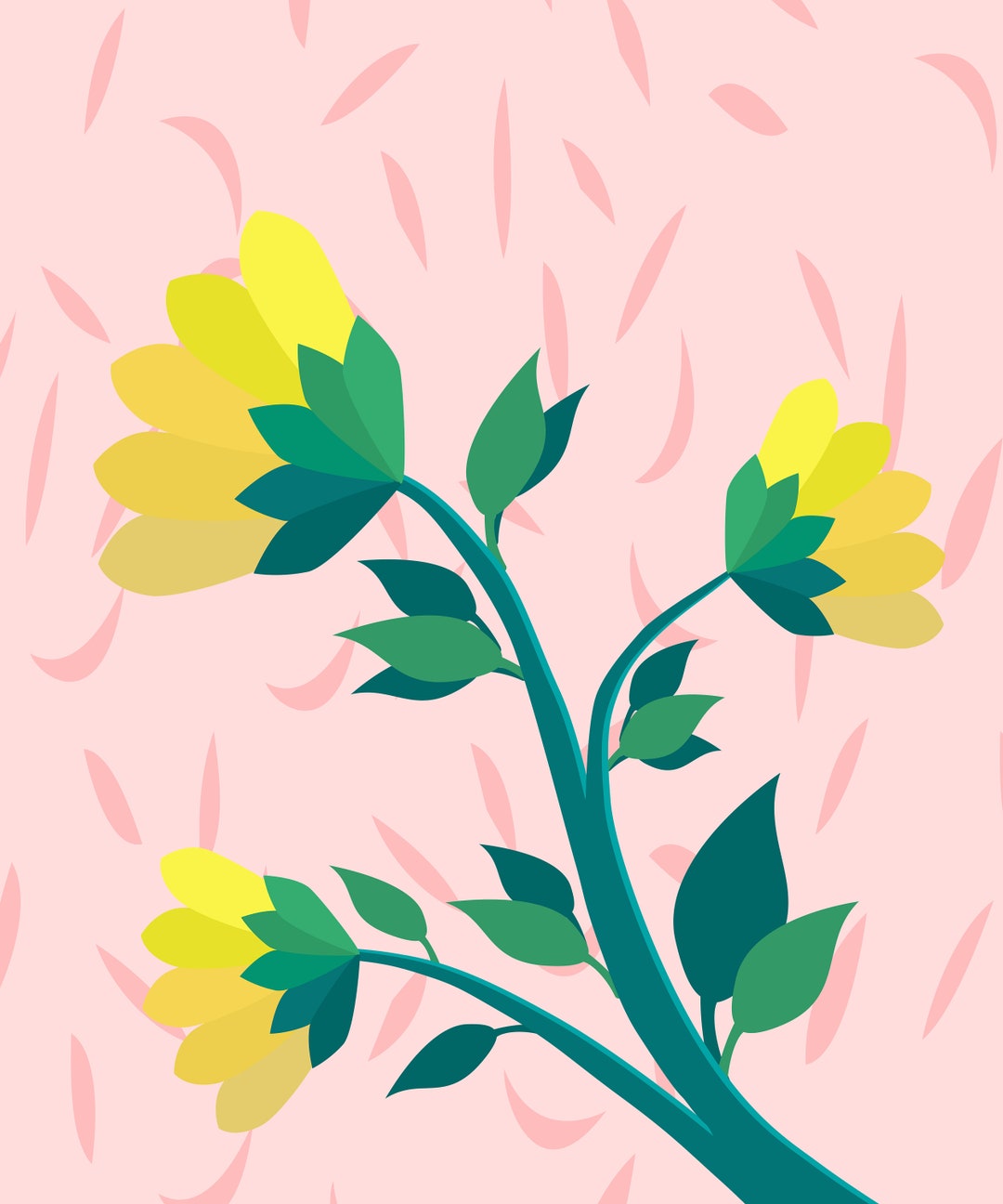 Digital Download of Minimalist Wall Decoration, Botanical Art Painting ...