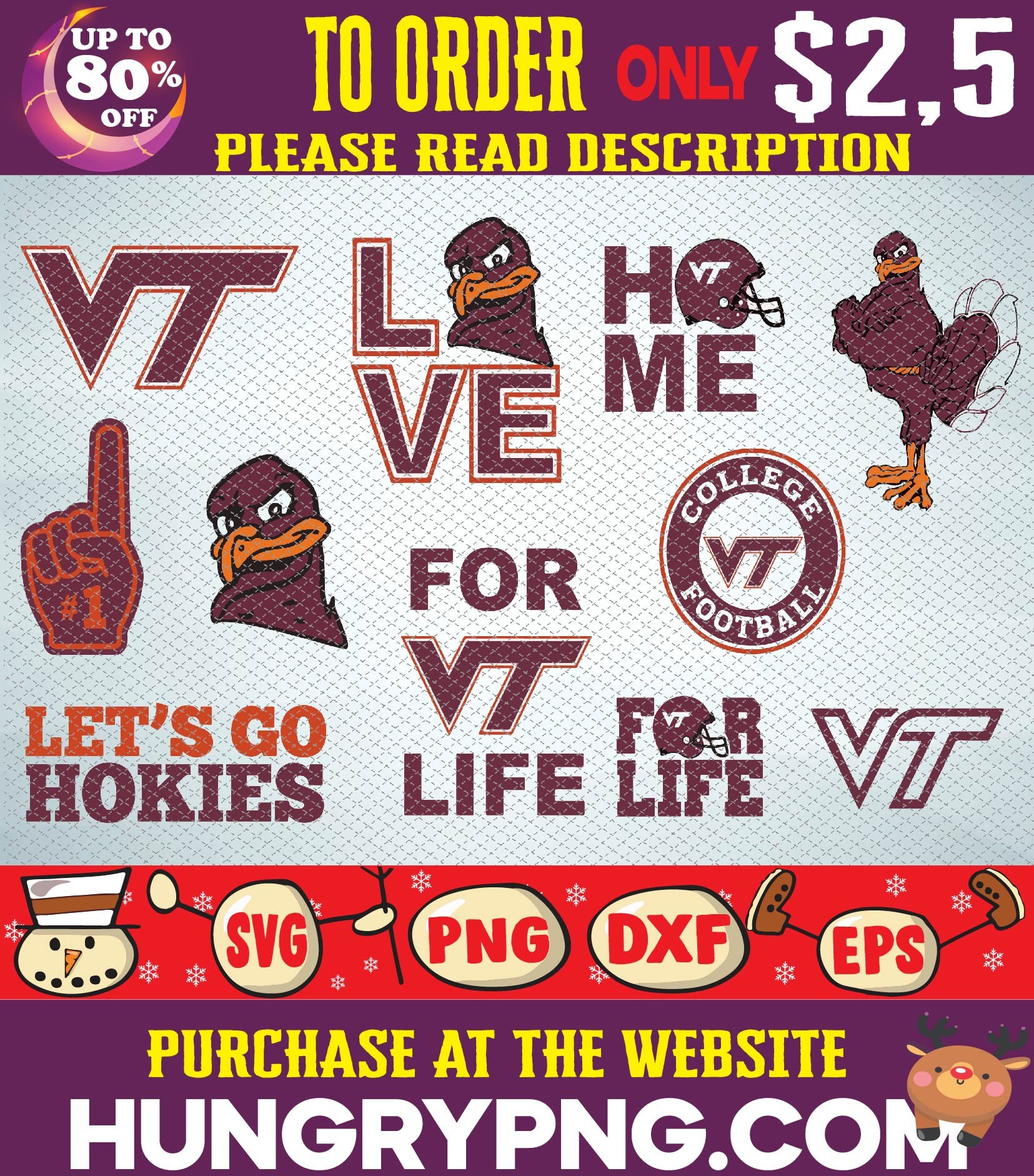 Virginia tech logo svg - Etsy.de