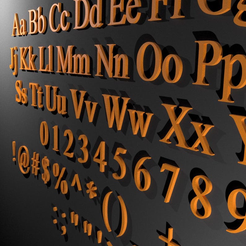 Times New Roman Font STL Files: 3D Printing & CNC (digital Download) - Etsy