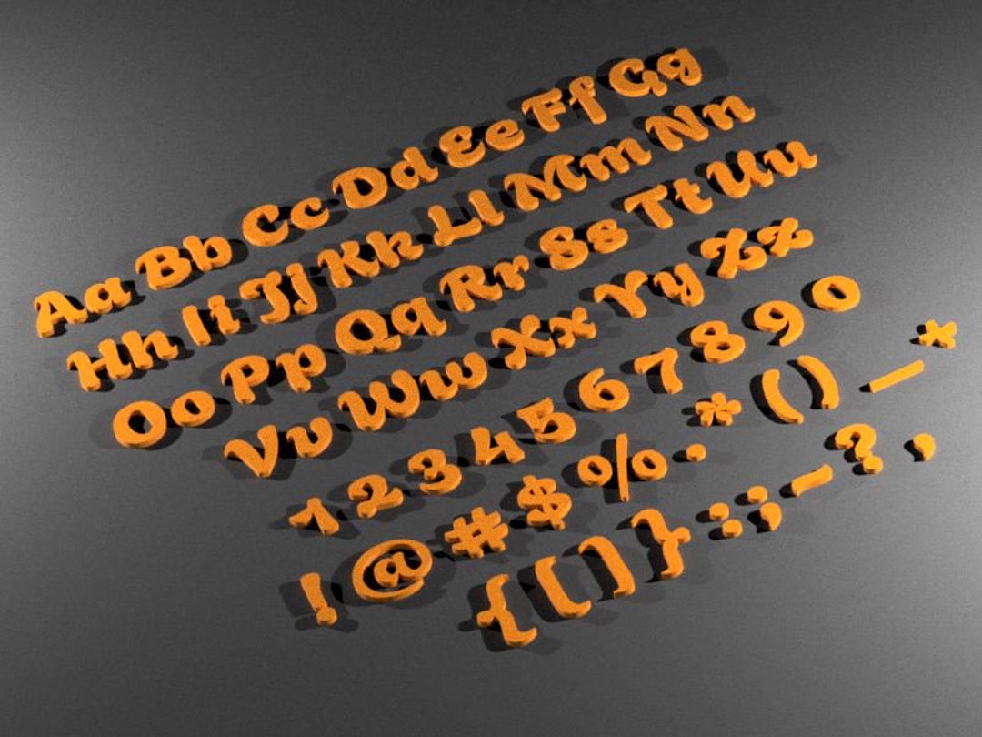 Agbalumo 3D Fonts , STL Letters, Numbers and Symbols for 3D Printing ...