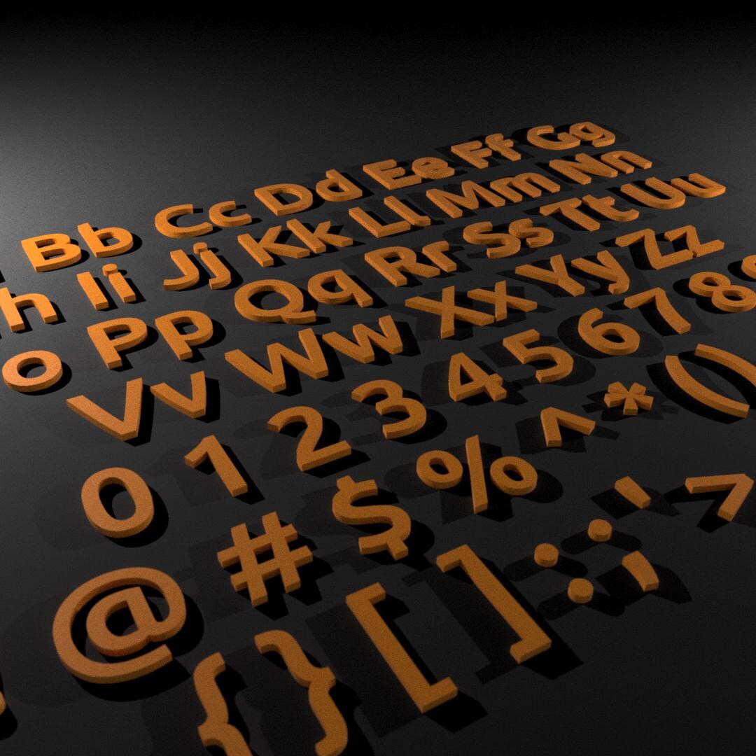 Ubuntu Medium Font STL Files: 3D Printing Letters, Numbers, Symbols - Etsy