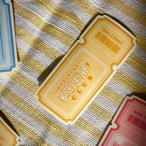 Welcome to the Club Ticket Stub Stickers | Journal / Scrapbook ...