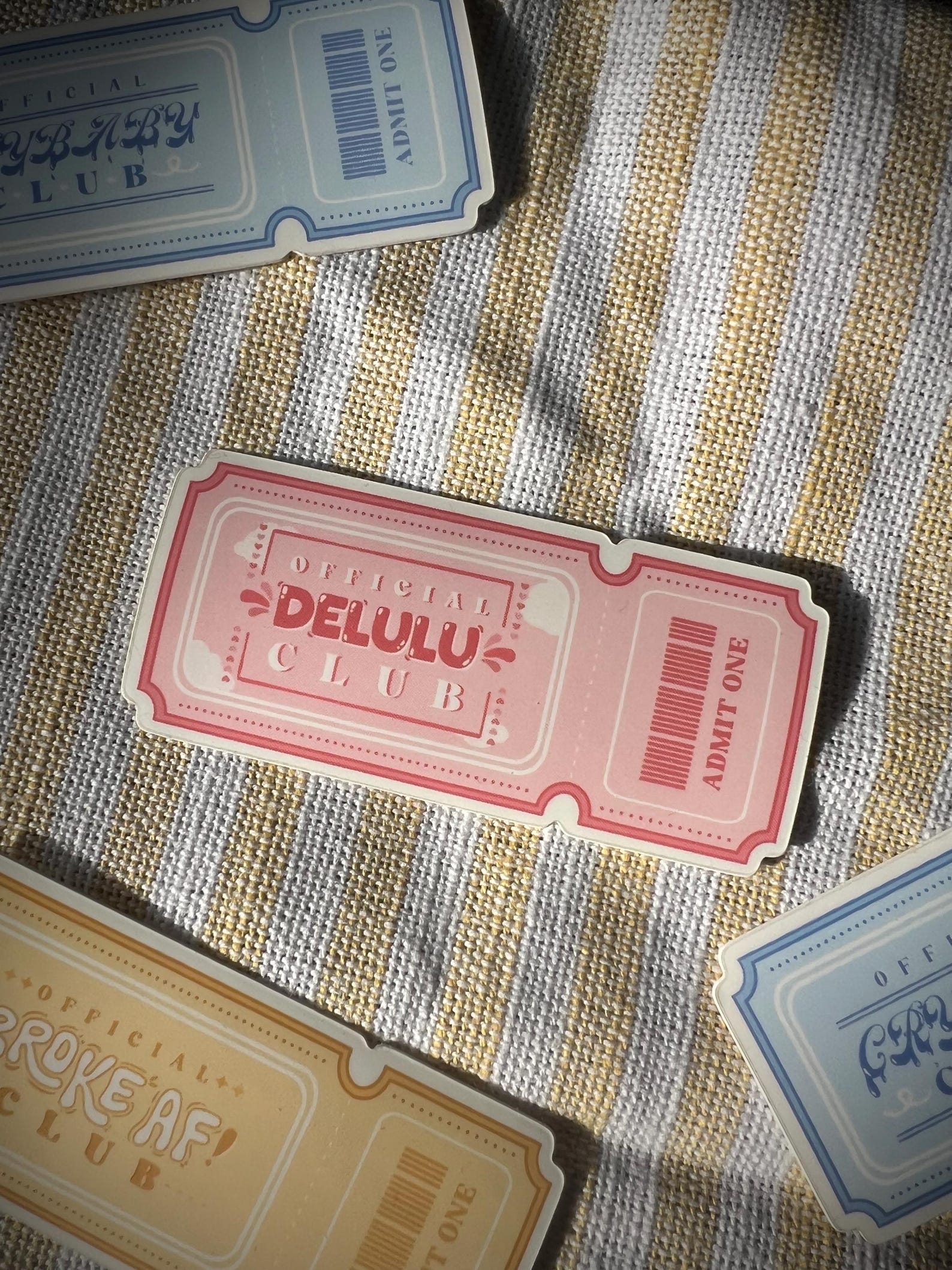 Welcome to the Club Ticket Stub Stickers | Journal / Scrapbook ...