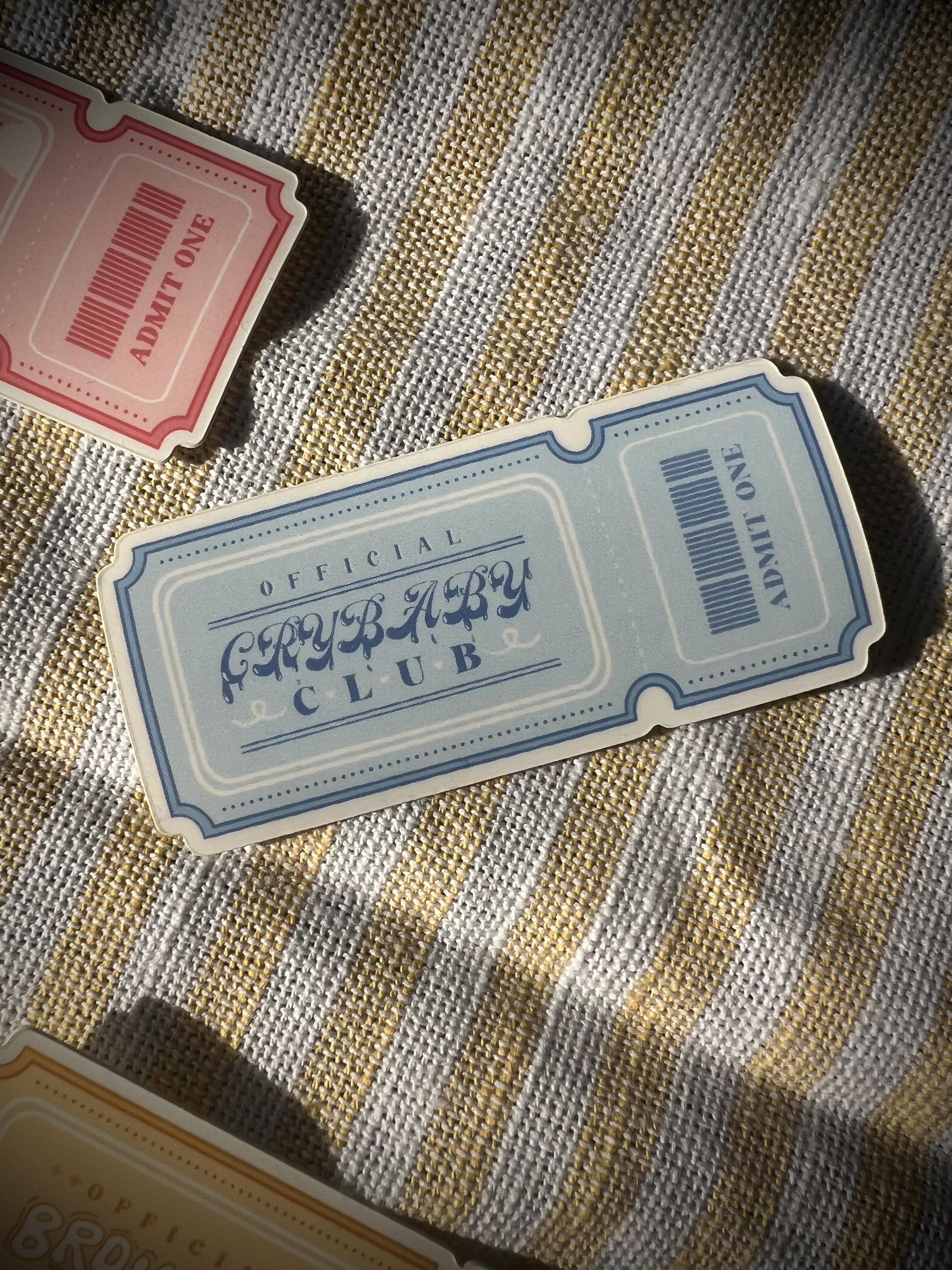 Welcome to the Club Ticket Stub Stickers | Journal / Scrapbook ...