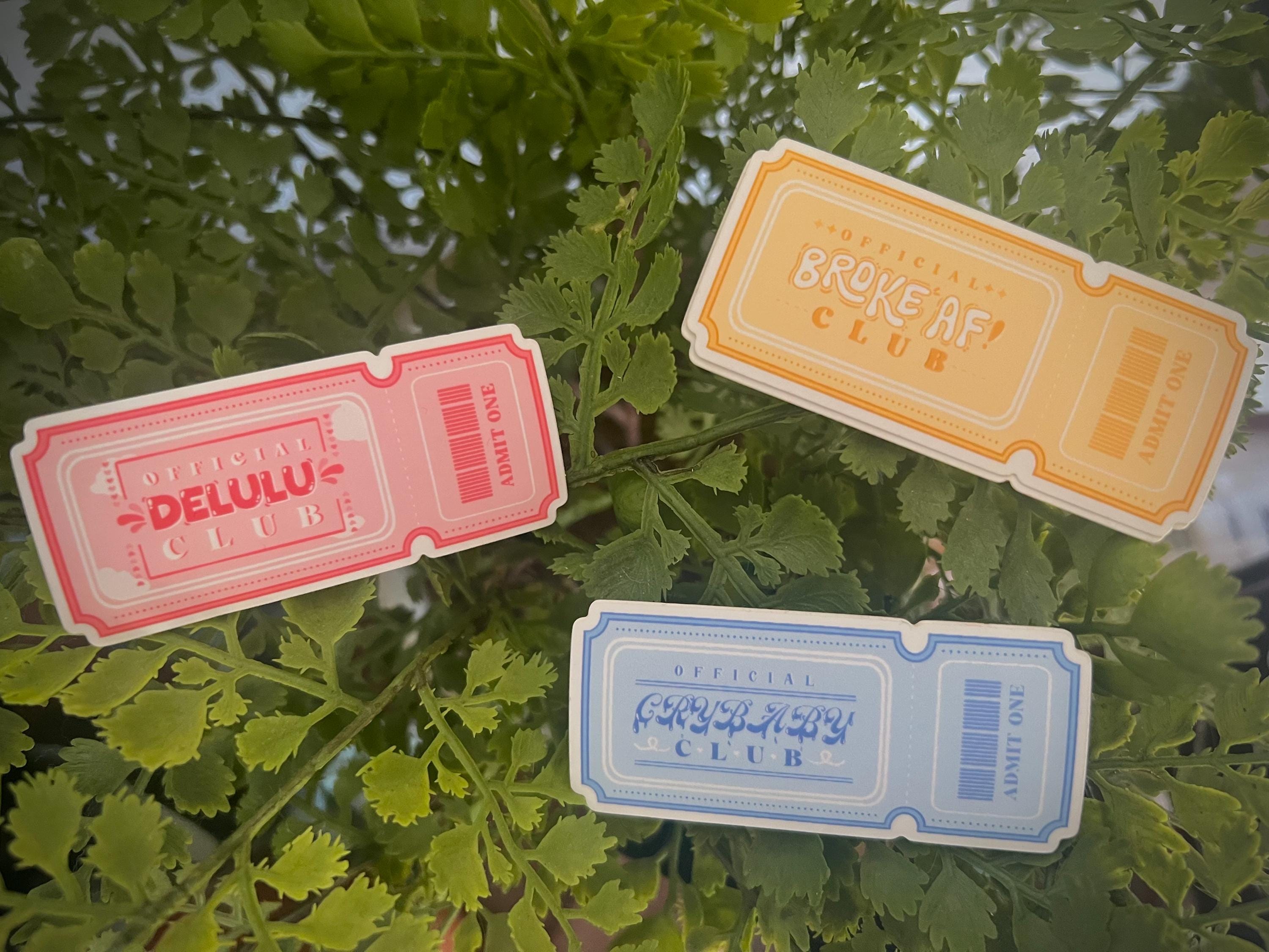 Welcome to the Club Ticket Stub Stickers | Journal / Scrapbook ...