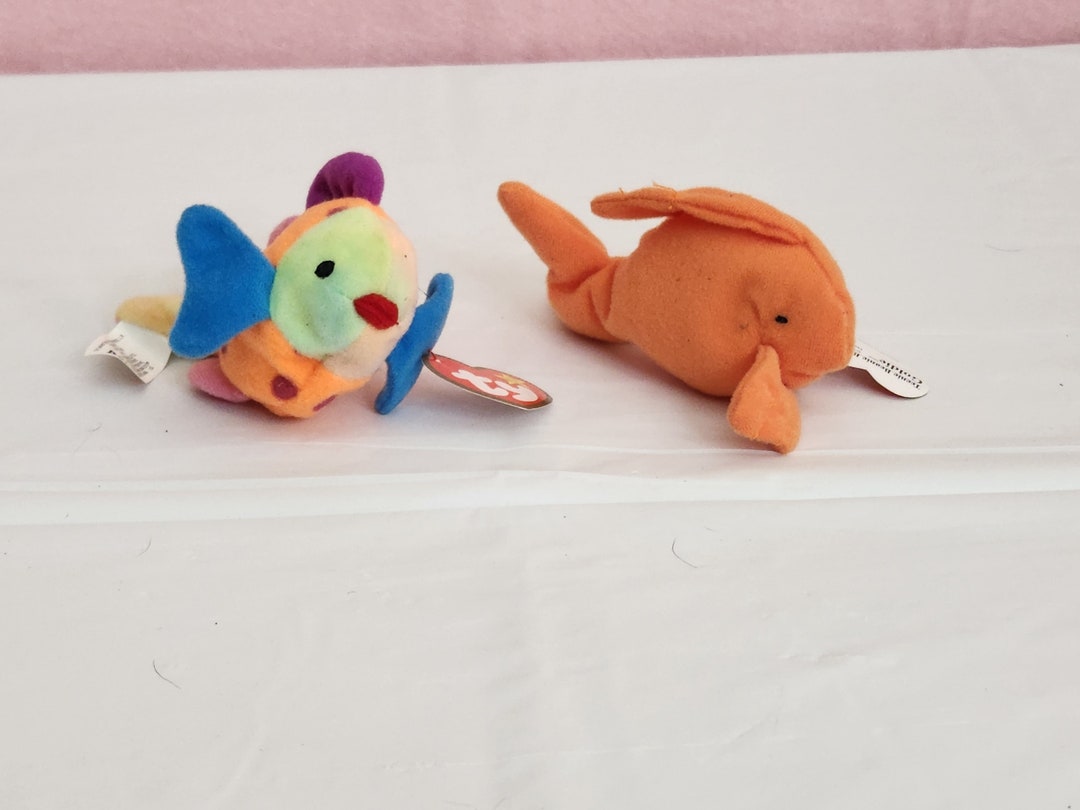 Rare Classic Vintage Teenie Beanie Baby Fish Goldie and Lips - Etsy