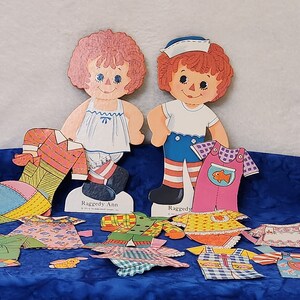 Raggedy Ann and Andy Paper Dolls Opened and Magicloth Doll Collection ...