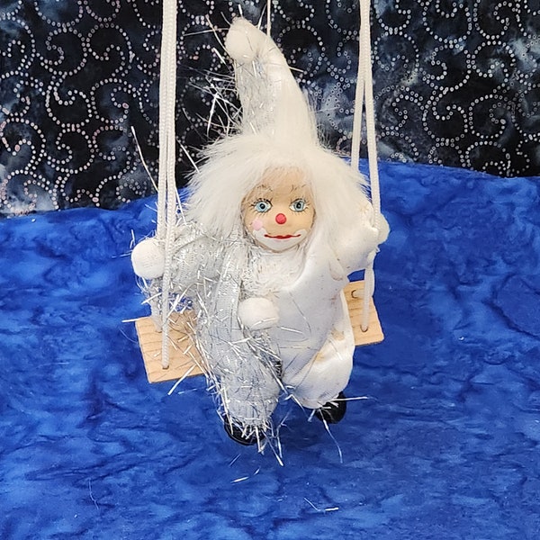 Porcelain Clown on Swing - Etsy