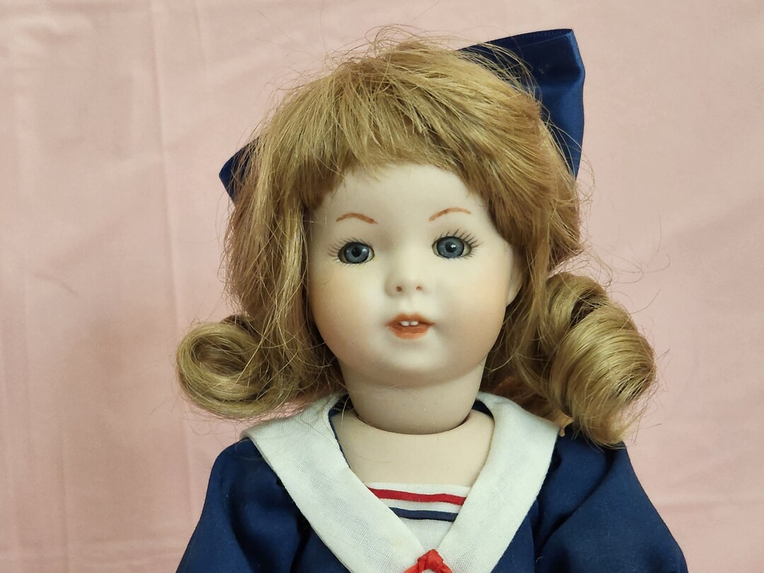 Vintage SFBJ 247 Doll in Blue Dress With Red Shoes Showing Her Two ...