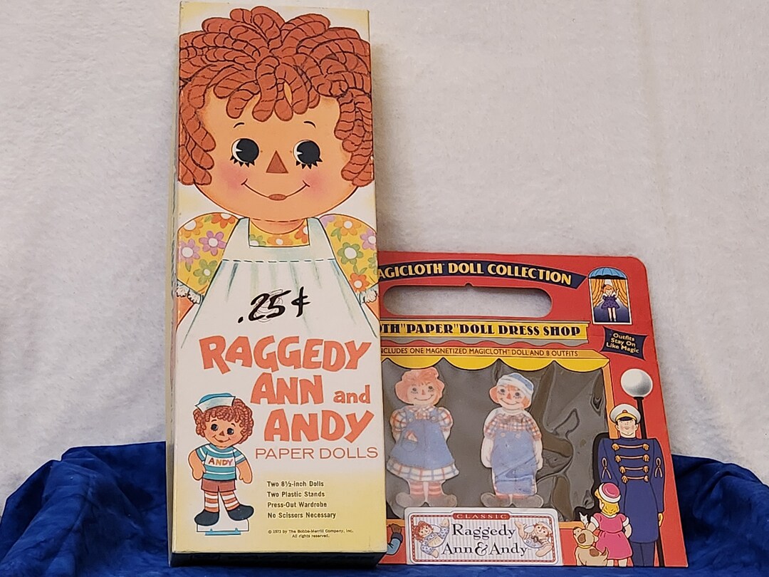Raggedy Ann and Andy Paper Dolls Opened and Magicloth Doll Collection ...