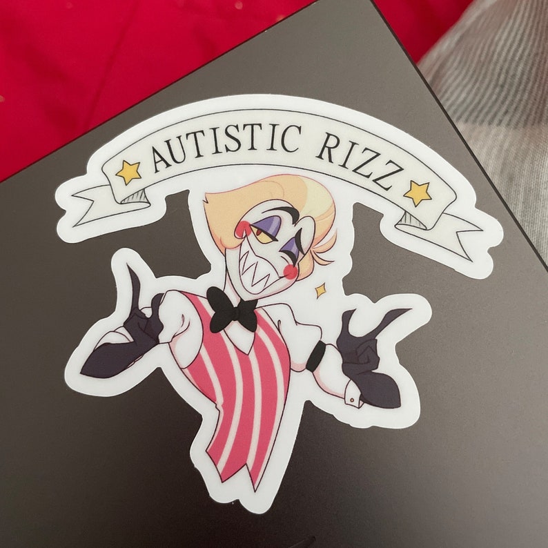 Hazbin Hotel Lucifer Sticker, Lucifer Morningstar Autistic Rizz Sticker ...