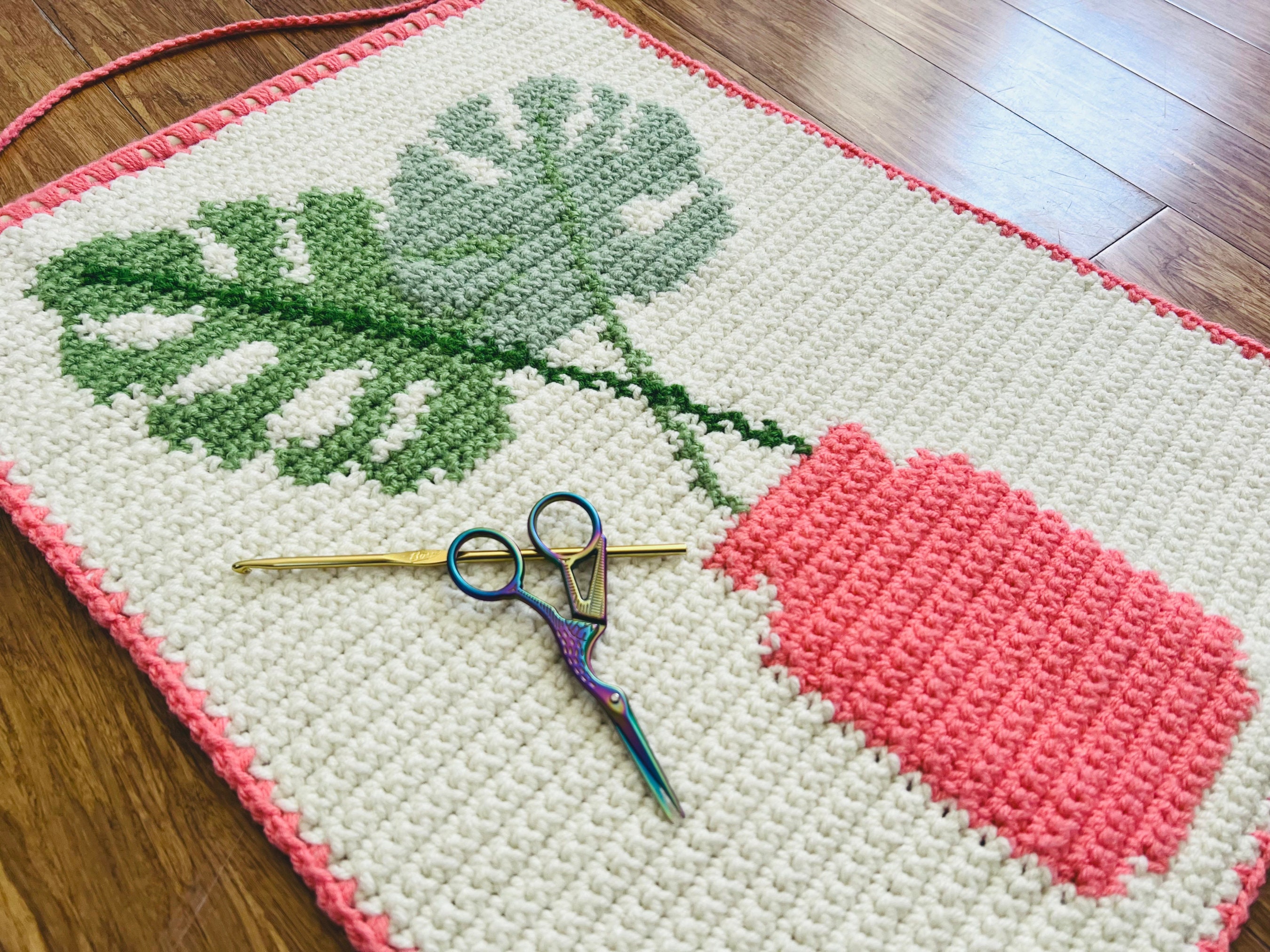 Monstera Crochet Pattern | PDF Download | Tapestry Crochet Wall Hanging ...