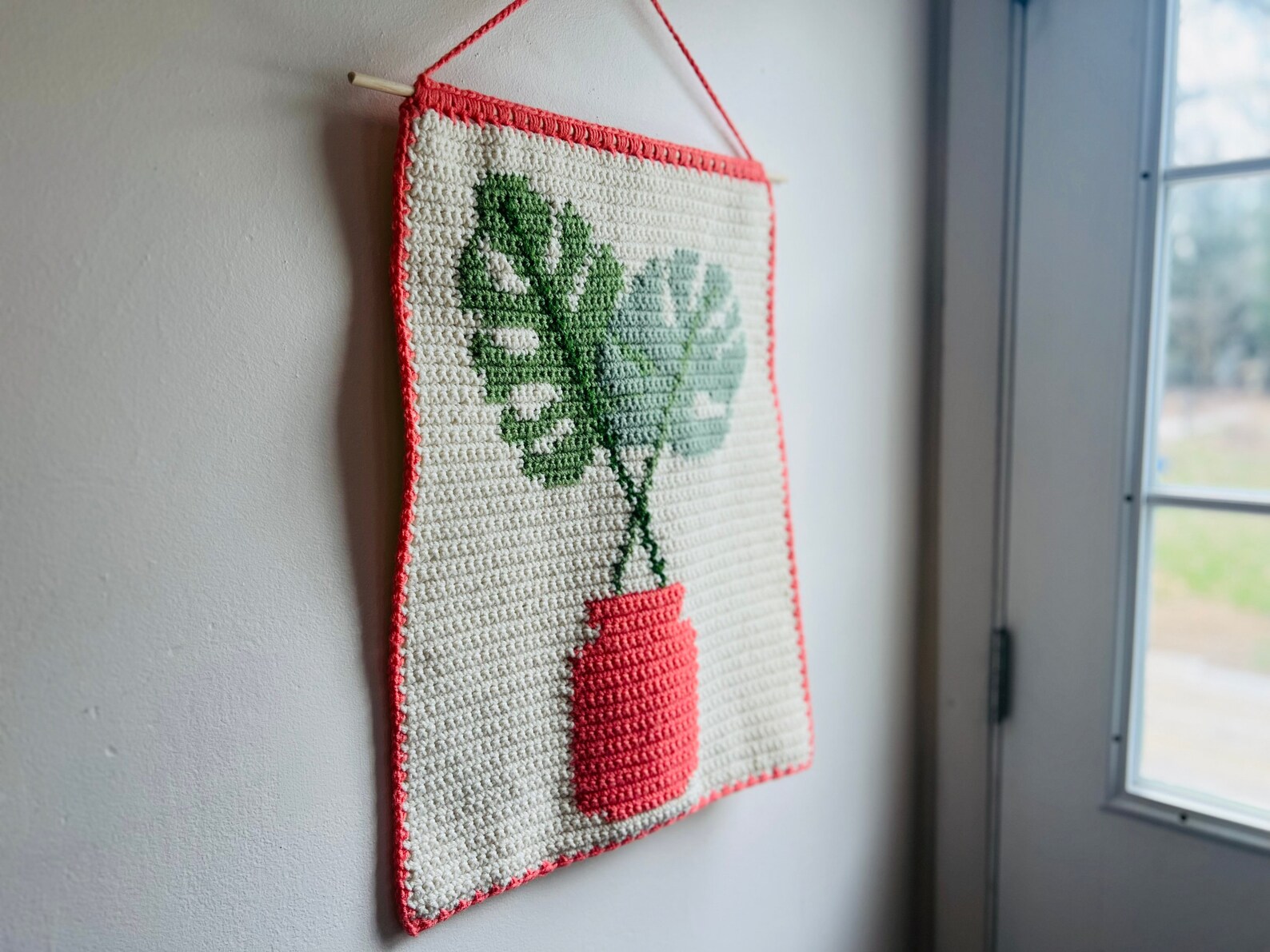 Monstera Crochet Pattern | PDF Download | Tapestry Crochet Wall Hanging ...