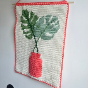 Monstera Crochet Pattern | PDF Download | Tapestry Crochet Wall Hanging ...
