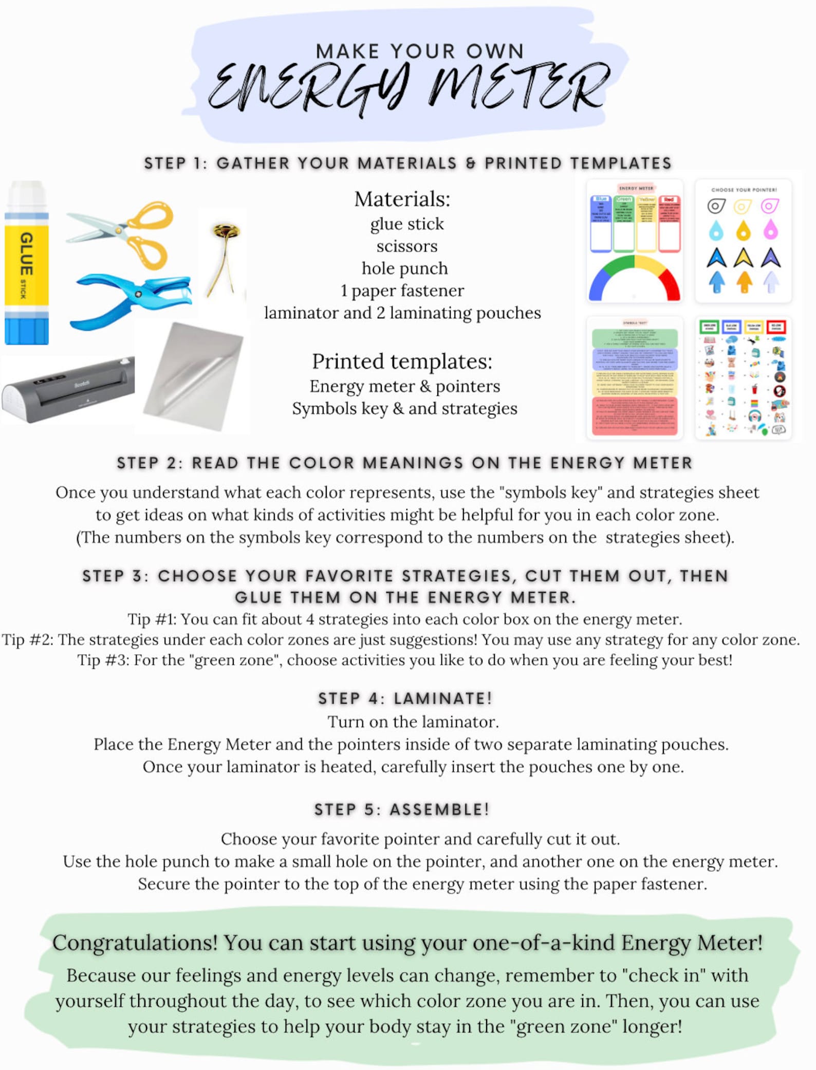 Energy Meter - Visual Support for Sensory Regulation- Digital Download ...