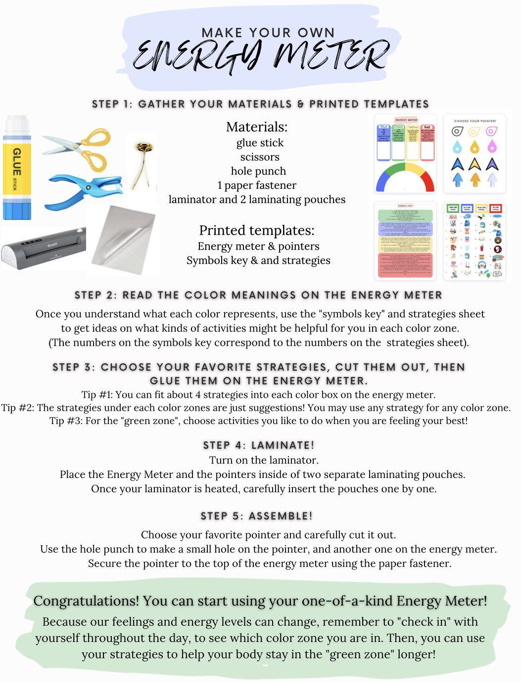 Energy Meter - Visual Support for Sensory Regulation- Digital Download ...