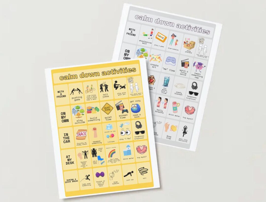 Calming Activities Visual - Etsy
