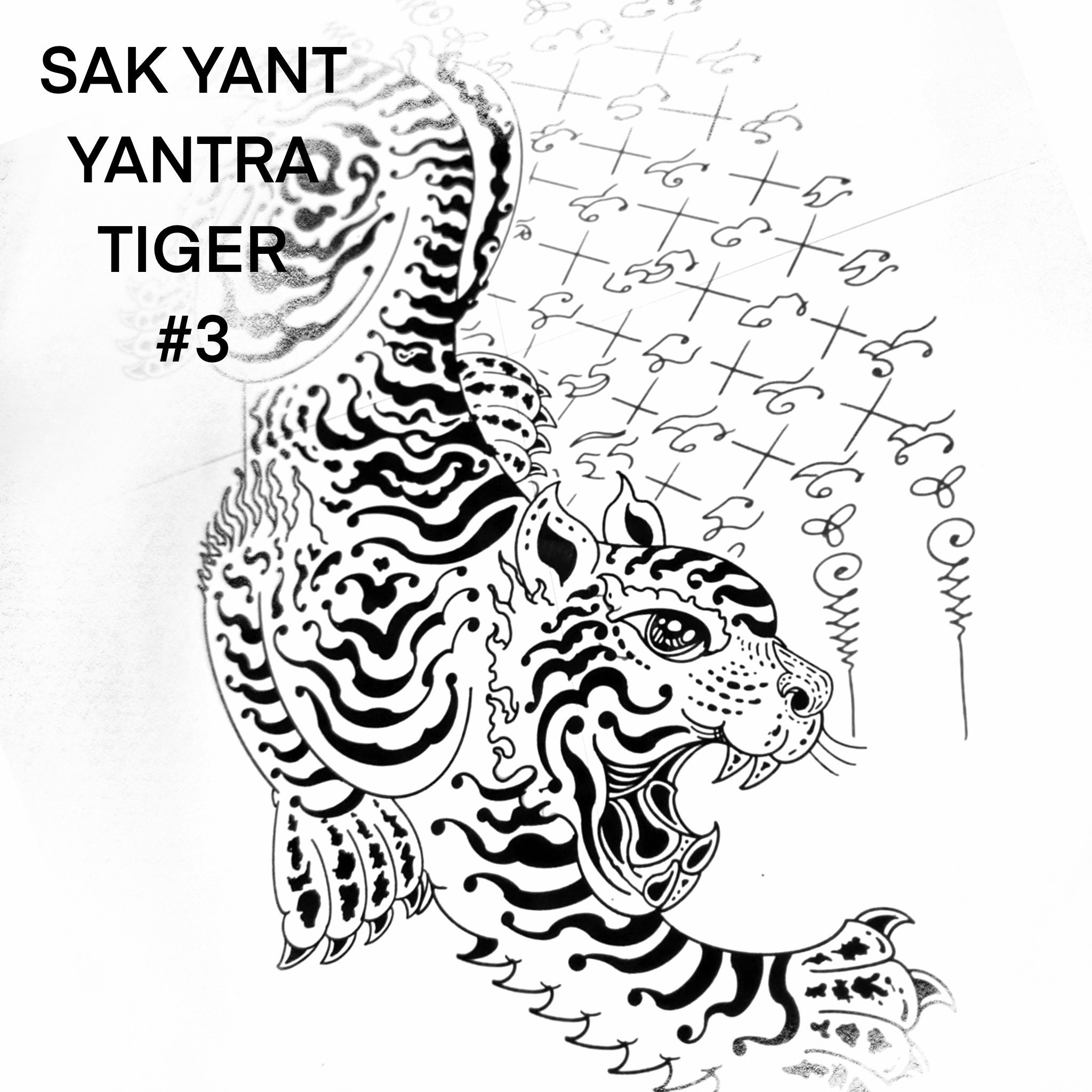 Sak Yant Tiger Tattoo Tiger Tattoo Design Sak Yant Design - Etsy