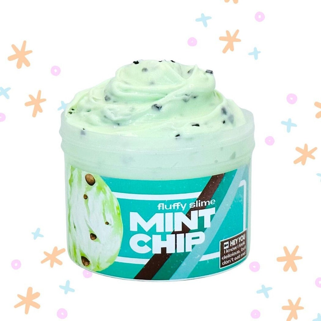 Mint Chip Fluffy Slime – Scented Slime That Smells Like Mint Chip Froyo ...